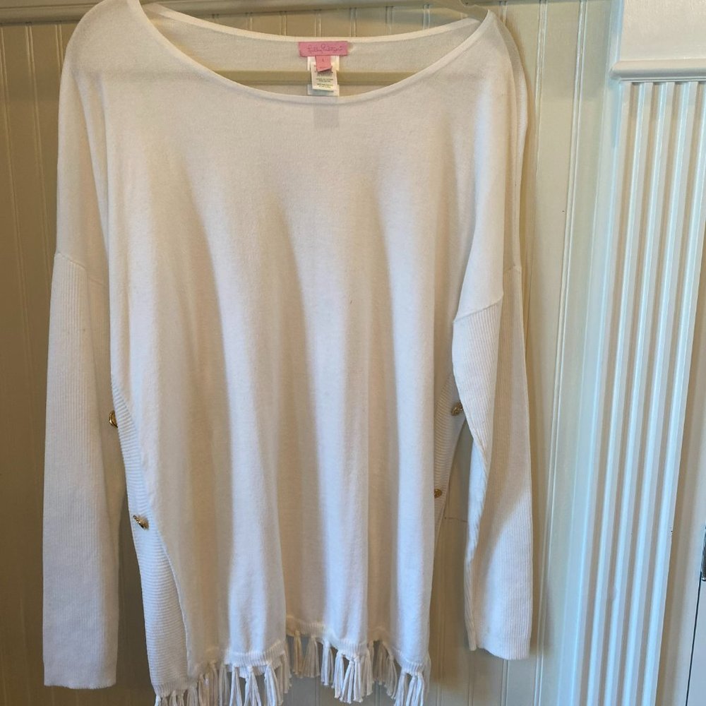 Lilly Pulitzer Sweater With Fringe Bottom - Gem